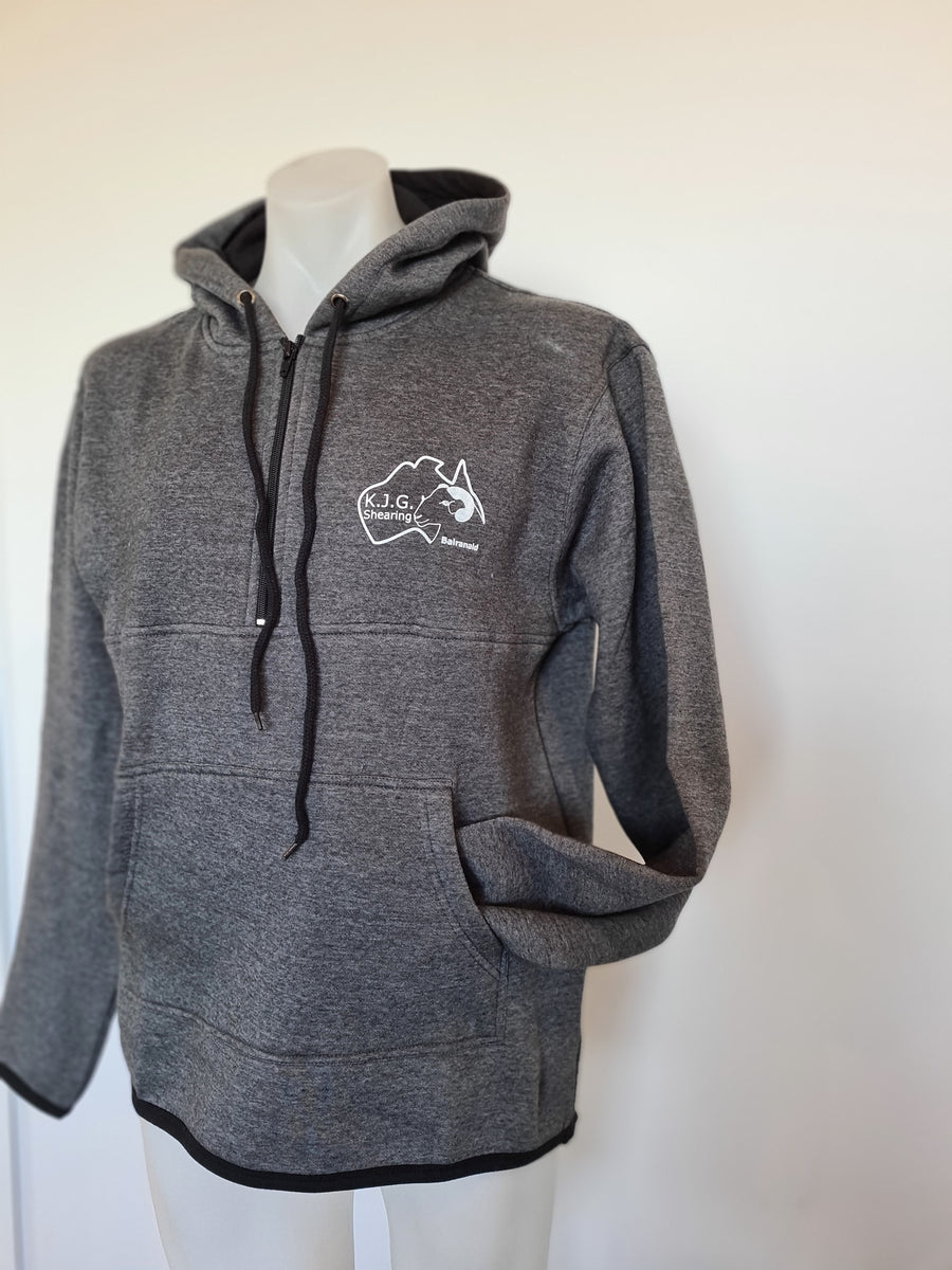 Charcoal Grey | Half Zip Long Tail Hoody